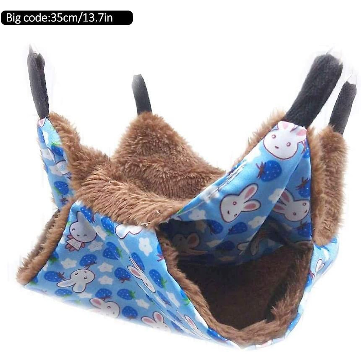 2 PCS 13.7×13.7inch Small Guinea Pig Rat Hammock Guinea Pet Small Animal Hanging Hammock Bunkbed for Sugar Glider Squirrel Playing(Blue and Purple)