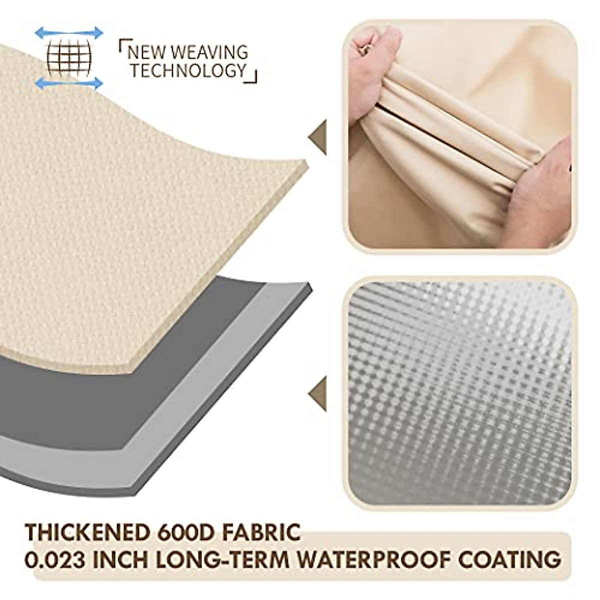 YEFU Patio Chair Cover–Adirondack, Thickened 600D, New Knitting Process, Waterproof Clearance, Outdoor Patio Furniture Covers, Not Easy to Crack/Tear, for Lawn, Deck, Outdoor Seating
