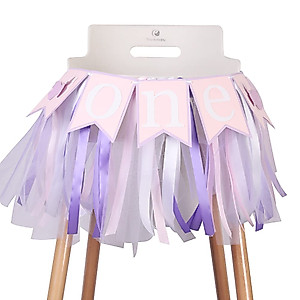 Butterfly One Birthday Highchair Banner - First Birthday Highchair Banner，one High Chair Banner，1st Birthday High Chair Banner，one Party Decoration Photo Props Cake Smash