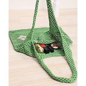 ENBEI Crochet Tote Beach Bag for Women with 6 Flower Pattern, Aesthetic Boho Large Bag, Foldable & Lightweight, Perfect for Beach, Travel, Daily Use & Gift