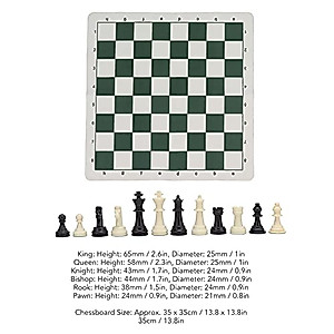 YEmirth Chess Set PU Imitation Leather Roll-up Travel Chess in Carry Tube with Shoulder Strap Easy to Carry for Beginner and Kids