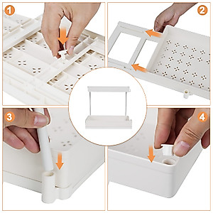 KOKKING 2 Pack Under Sink Organizer Multi-Use L-Shape Sliding Pull Out Cabinet Organizer for Bathroom Kitchen, Bathroom Cabinet Organizer with Hooks Hanging Cup (white)