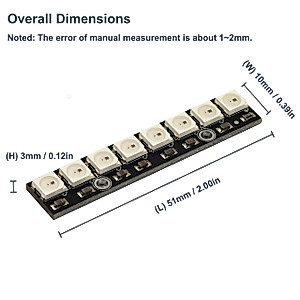 10pcs WS2812 5050 LED Light Stick 8 Bit RGB LEDs with Integrated Driver Board for Arduino Raspberry Pi Mirco:bit Project