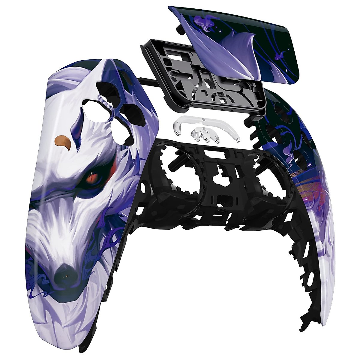 eXtremeRate Nine-tailed Fox Touchpad Front Top Shell Compatible with ps5 Controller BDM-010 020 030 040 050, DIY Replacement Shell Custom Touch Pad Cover Compatible with ps5 Controller