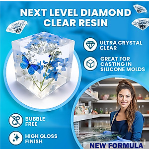 Epoxy Resin Art Resin Crystal Clear Formula- The Artist's Resin for Coating, Casting, Resin Art, Geodes, Tabletop, Bar Top, Live Edge Tables, River Tables- Non-Toxic -1 Gallon Kit