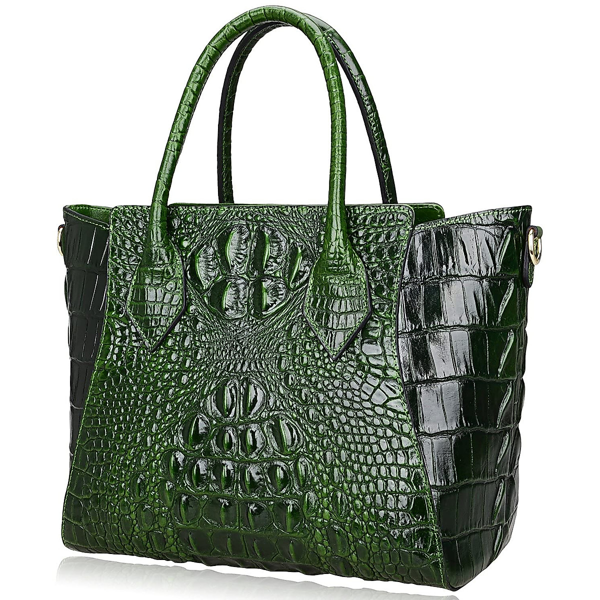 PIJUSHI Designer Crocodile Handbags for Women Genuine Leather Purses Top Handle Shoulder Bag (6082 Purple)