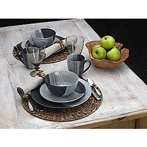Pfaltzgraff Parker Gray 16 Piece Dinnerware Set, Service for 4