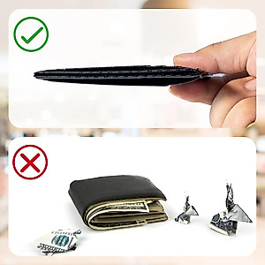 Chelmon Slim Wallet for Men, Minimalist Front Pocket RFID Blocking Faux Leather Slim Wallet Secure Credit Card Holder for Men (Black Carbon)