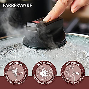 Farberware Smart Control Nonstick Stock Pot/Stockpot with Lid, 6 Quart, Black