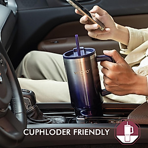 WOOVO 30oz Water Tumbler with Handle, Insulated Mug with Straw and Lid, BPA Free Reusable Double Wall Stainless Steel Water Bottle, Travel Cups Stay Cold, Green