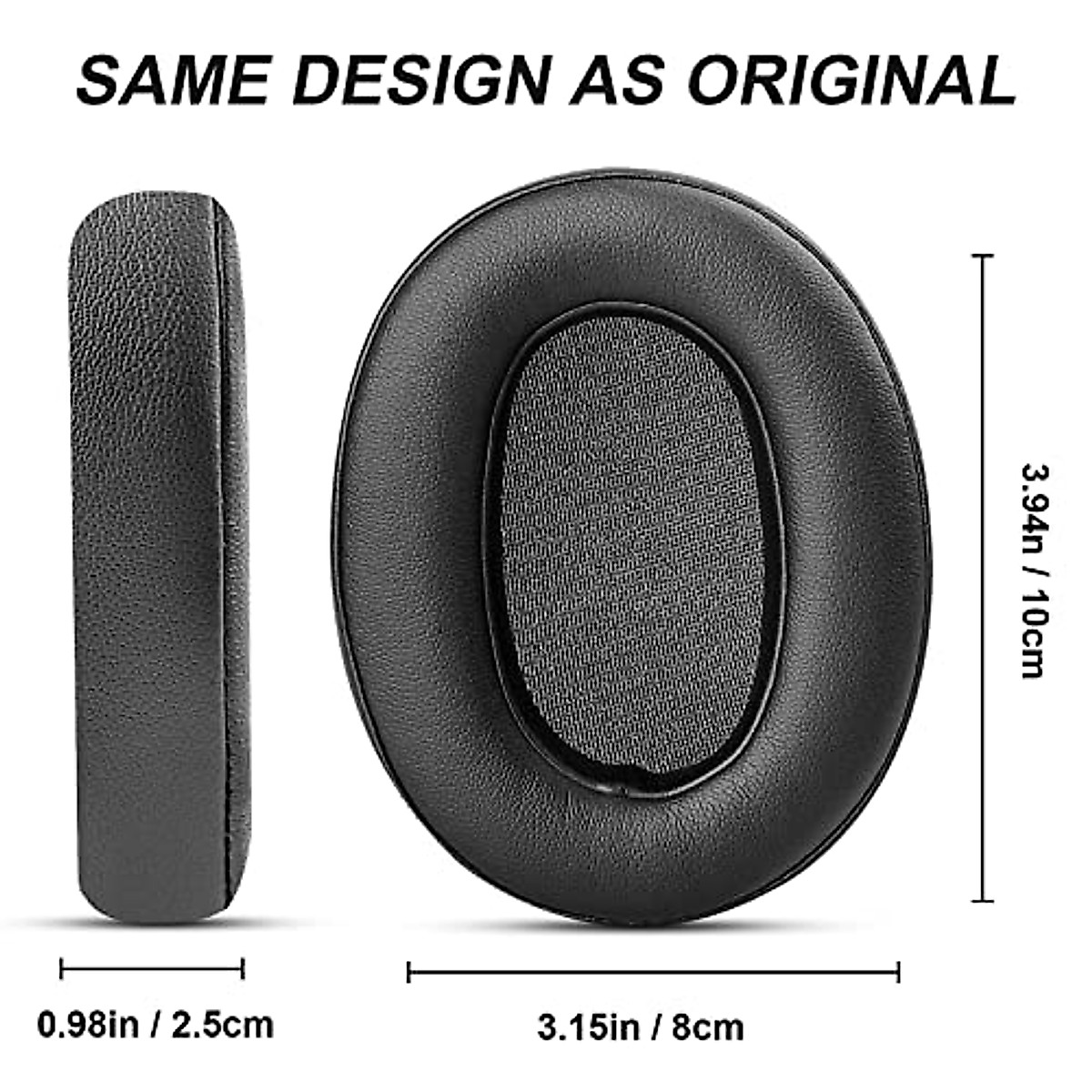 Gvoears Replacement Earpads for Sony WH-XB900N Headphones Ear Pads Replacement Cushions, Premium Memory Foam, Soft and Durable Leather Fabric (Black)