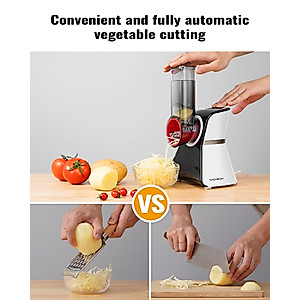 Electric Cheese Grater Salad Shooter,5-In-1 Electric Slicer For Home Kitchen,One-Touch Easy Control,With Safety Push Bar Cheese Grater Electric For Zucchini,Cheese,Vegetables And Smoothie