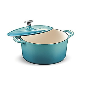 Tramontina Enameled Cast Iron Covered Dutch Oven 5.5-Quart Medium Blue, 80131/036DS