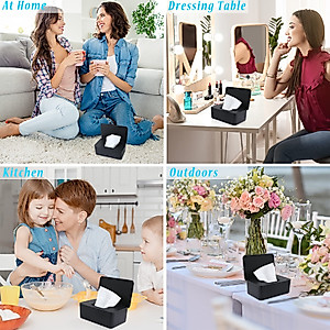 MIKIMIQI Wet Wipes Storage Box, 2 Pack Wipes Dispenser Holder Tissue Storage Boxes Case with Lid Diaper Wipes Dispenser Box Dustproof Napkin Container with Sealing Design (Black)