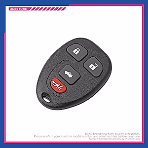 OCESTORE OUC60221 Car Key Fob Keyless Control Entry Remote OUC60270 4 Button Vehicles Replacement Compatible with DTS Lucerne Impala 15912859 (1PCS)