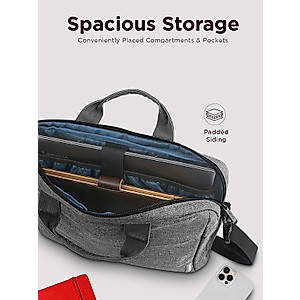 Lenovo Laptop Carrying Case T210, fits for 15.6-Inch Laptop and Tablet, Sleek Design, Durable and Water-Repellent Fabric, Business Casual or School, GX40Q17231 - Grey