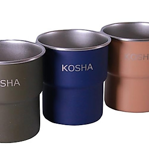 KOSHA 4 Pack Stainless Steel Cups 11 oz Pint Cup Tumbler Metal Cups for Drinking Shatterproof Cup Tumblers Unbreakable Metal Drinking Glasses for Home Travel Outdoor Camping