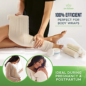 Premium Elastic Bandages | Compression Body Wrap – Self-Closures Both Ends | Cotton Blend | Support Injuries and Sprains | Latex-Free – 6" Wide x 15' Stretched | by Spa Slender - 24-Pack