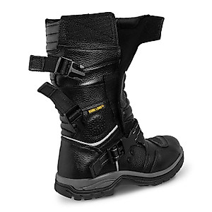 WORKLAND 77415 Motorcycle Boots for Men - Leather Boots with Protections - Work Boots For Men - Rubber Sole Slip Resistant and Reflective Motorcycle Riding Boots - Botas para Motocicleta Hombre