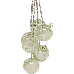 Allsop Home and Garden 29506 Aurora Glow Handblown Glass Solar String Lights, (6) Hand-blown Artisan Globes with Copper Hanging Hooks, Weather-Resistant for Year-Round Outdoor Use, (Clear with White LED)