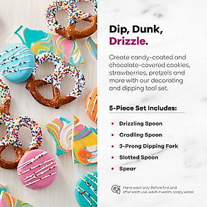 Wilton Candy Melts Candy Decorating Dipping Tool Set, 5-Piece