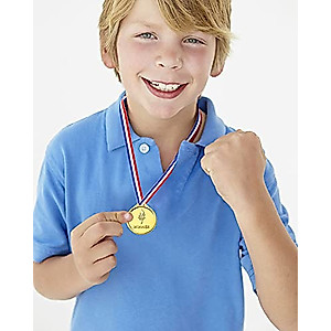 Pllieay 48 Pieces Plastic Winner Medals, Winner Award Medals, Gold Silver and Bronze Medals for Sports, Competition, Talent Show, Spelling Bee, Gymnastic Birthday Party Favors and Awards