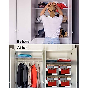 Abstract Storage Basket Large Foldable Storage Bins with Handles Geometric Mid Century Red Nordic Waterproof Fabric Laundry Baskets for Organizing Shelves Closet Toy Gifts Bedroom Home Decor