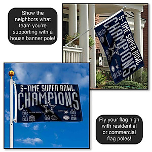 WinCraft Dallas Cowboys 5X and 5 Time Super Bowl Champions Flag Outdoor Indoor 3x5 Foot Banner