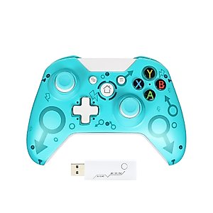 HanSY Wireless Controller for Xbox One, Fit for Xbox Series X/S/Xbox One S/One X/PS3 /One Elite/Windows 7/8/10,Wireless PC Gamepad with 2.4GHZ Wireless Adapter-No Headphone Jack