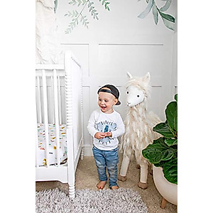 Safari Crib Sheet Fitted Organic, 100% Cotton GOTS Soft Jersey Jungle Animal Crib Sheets, Jungle Safari Animals Baby and Toddler Bedding for Boys and Girls (Jungle)