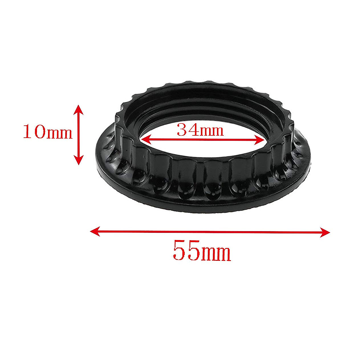 E-outstanding E26 Socket Ring 2PCS Black Lamp Shade Light Collar Ring Lock Socket Adapter Ring Rretainer Ring for E26 Lamp Holder