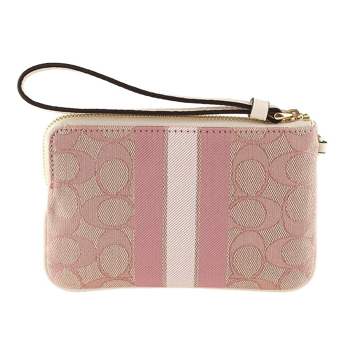 Coach Women's Boxed Dempsey Corner Zip Wristlet In Signature Jacquard With Coach Patch And Stripe