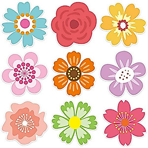 54 Pcs Spring Flower Cutouts Spring Time Cut-Outs for Party Classroom Decoration