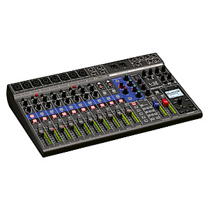 Zoom LiveTrak L-12 Digital Mixer & Multitrack Recorder, for Music, Podcasting, and More, 12-Input/ 14-Channel SD Recorder, 14-in/4-out USB Audio Interface, 5 Powered Headphone Outputs