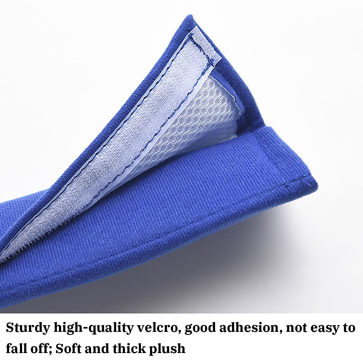 BESULEN Auto Seat Belt Cover, 2 Pack Car Safety Seatbelt Shoulder Pad for More Comfortable Driving, Universal Soft Harness Pad for Backpack Handbag Camera Straps, Compatible with All Cars (Blue)