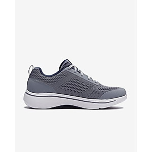 Skechers Men's Gowalk Arch Fit-Athletic Workout Walking Shoe with Air Cooled Foam Sneaker, Grey/Navy, 11.5 X-Wide