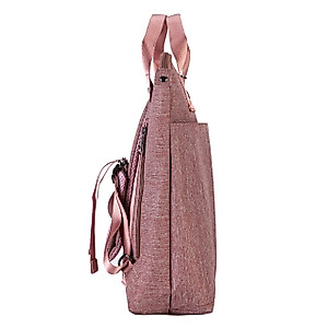 Kah&Kee Convertible Laptop Backpack and Tote Bag Handbag Computer Compartment Travel School for Women Man (Antique Pink)