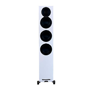 ELAC Uni-Fi Reference 3-Way 5-1/4" Floor Standing Speaker, Oak or Walnut Tower Speaker for Home Theater and Stereo System, White Baffle with Oak Sides
