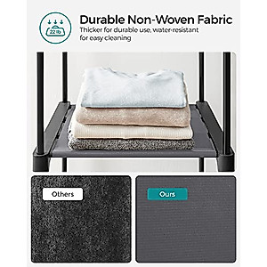 SONGMICS Closet Wardrobe, Portable Closet for Bedroom, Clothes Rail with Non-Woven Fabric Cover, Clothes Storage Organizer, 55.1 x 16.9 x 68.5 Inches, Gray URYG02GY