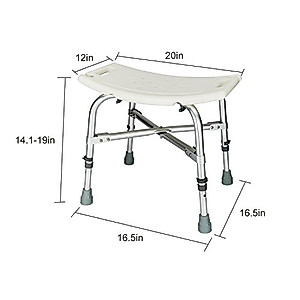 OMECAL 450LBS Medical Shower Chair Bath Stool Transfer Bench Seat,Upgrade Framework SPA Bathtub Chair, Heavy Duty 450LBS No-Slip Adjustable 6 Height,