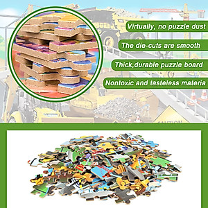 LELEMON Puzzles for Kids Ages 4-8,Construction Site 100 Piece Puzzles for Kids,Educational Kids Puzzles Jigsaw Puzzles in a Metal Box,Children 100 Piece Puzzle Games Puzzle Toys for Girls and Boys