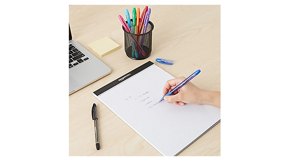 Amazon Basics Ballpoint Pen 8-Pack - Smooth, Vivid Ink for Daily Use
