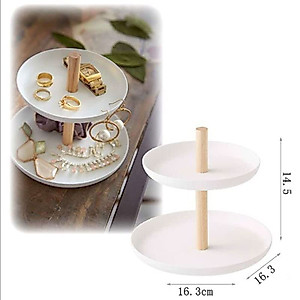 SDGH 2 Tier Metal Desktop Tray Mini Durable Portable Container for Entryway Bathroom Living Room Decor