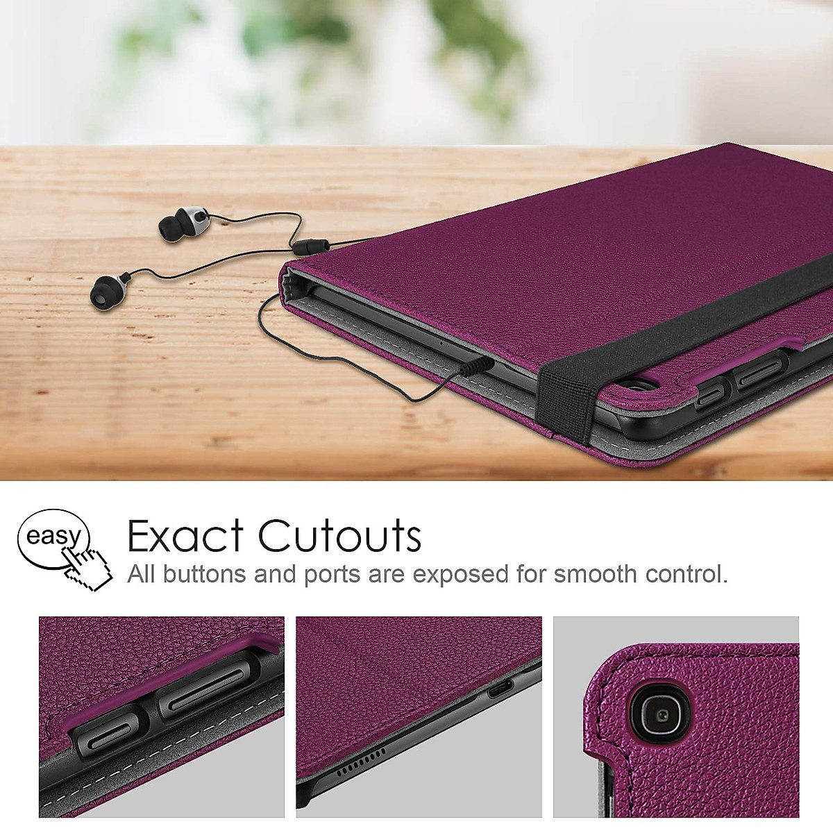Fintie Case for Samsung Galaxy Tab A 10.1 2019 Model SM-T510/T515/T517, Multi-Angle Viewing Stand Cover with Pocket, Purple
