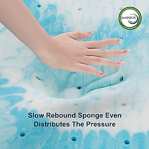 JJDANFILL 3 Inch Gel Swirl Memory Foam Mattress Topper for Pressure Relieving– Cooling Gel Infused–CertiPUR-US Certified - Twin XL