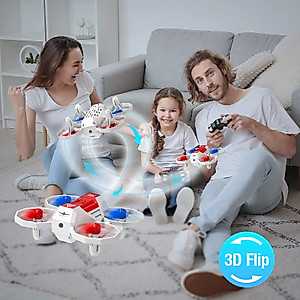 Powerextra Pro Easy Drone for Kids, RC Mini Drone with LED Light, RC Quadcopter Indoor, Altitude Hold, 3D Flip, Auto Rotation, One Key Start/Land, 2 Batteries, Great Gift for Boys & Girls 8+