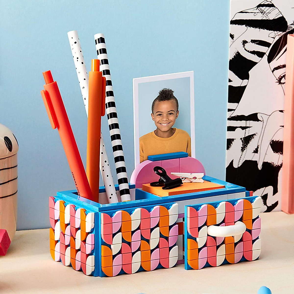 LEGO DOTS Desk Organizer 41907 DIY Craft Decorations Kit for Kids who Like Designing and Redesigning Their Own Room Decor Items to Use, Makes a Fun and Inspirational Gift (405 Pieces)