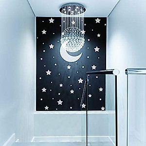 White Stars Stickers - Space Themed Bedroom Constellation Wallpaper Decor Decal - Star Moon Nursery Room Decals for Wall - 220 Stickers