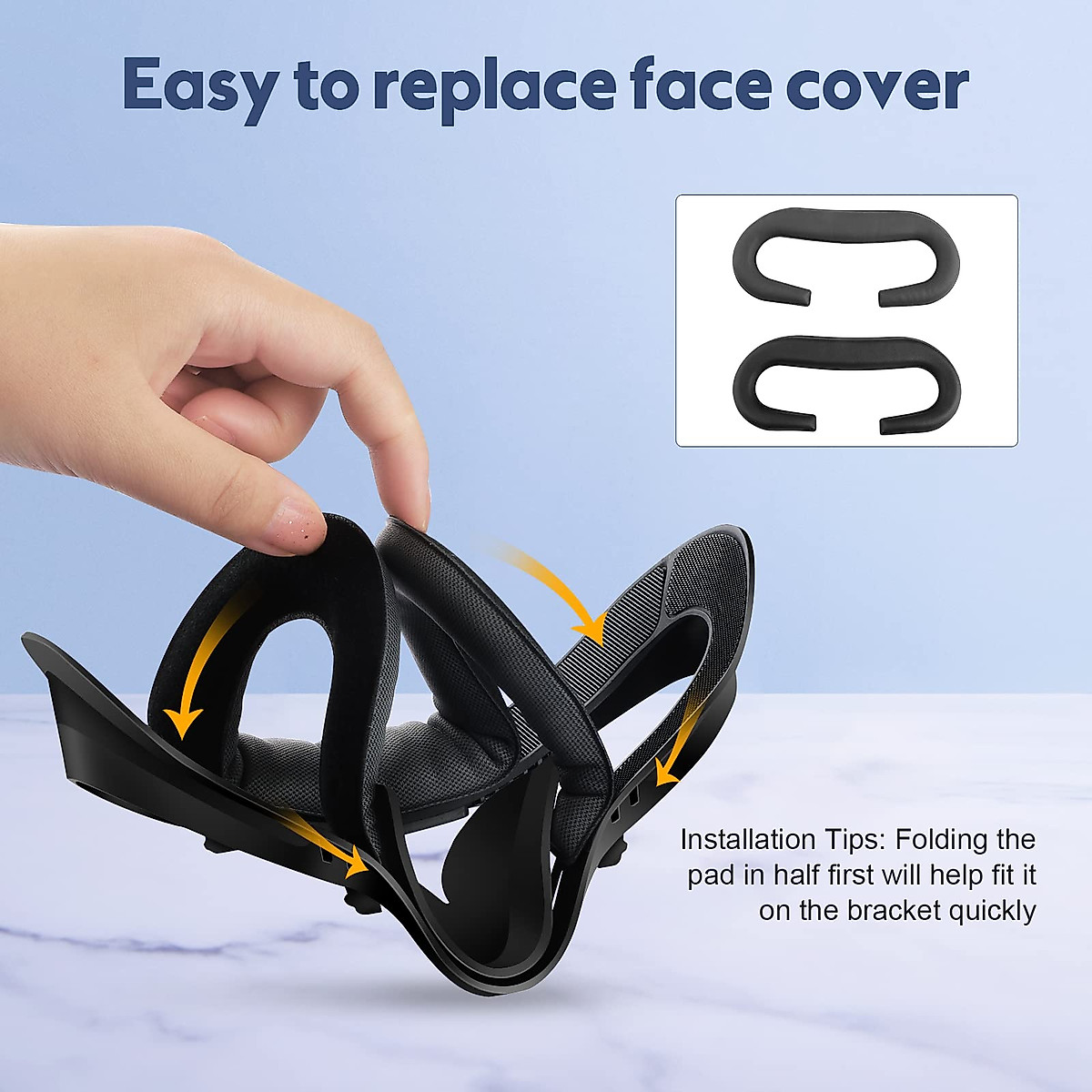 GHHKUD VR Facial Interface Bracket & Resilient Face Cover Mesh Foam Pad Replacement for Oculus Quest 2, Anti-Leakage Nose Pad, Lens Cover Removable Accessories for Oculus/Meta Quest 2 9-in-1 Sets