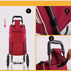 JIAHESHYP Shopping Cart Replacement Bag, Trolley Waterproof Spare Bag, Storage Bag with Side Pockets, Portable Utility Moving Shopping Bag